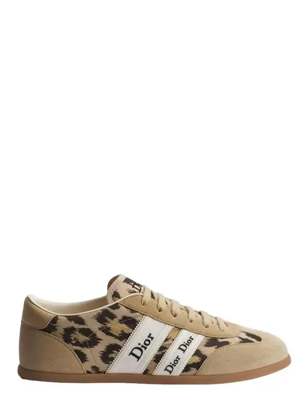 Dior Ribbon Sneakers With Mizza Leopard Print - Beige