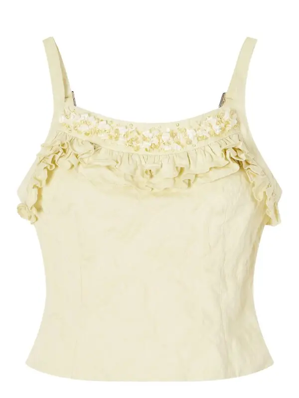 SHUSHU/TONG Ruffled Sleeveless Top - Yellow