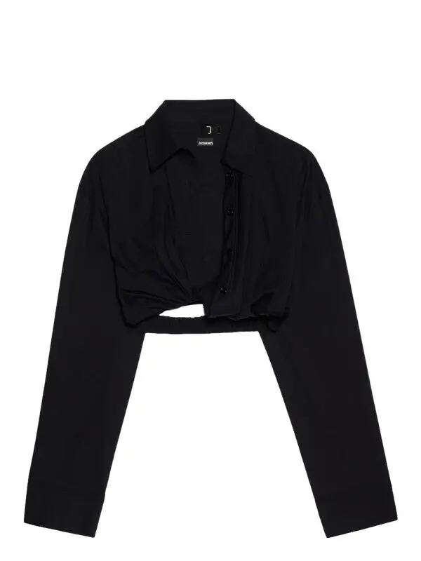 Jacquemus Bahia Cropped Shirt - Black