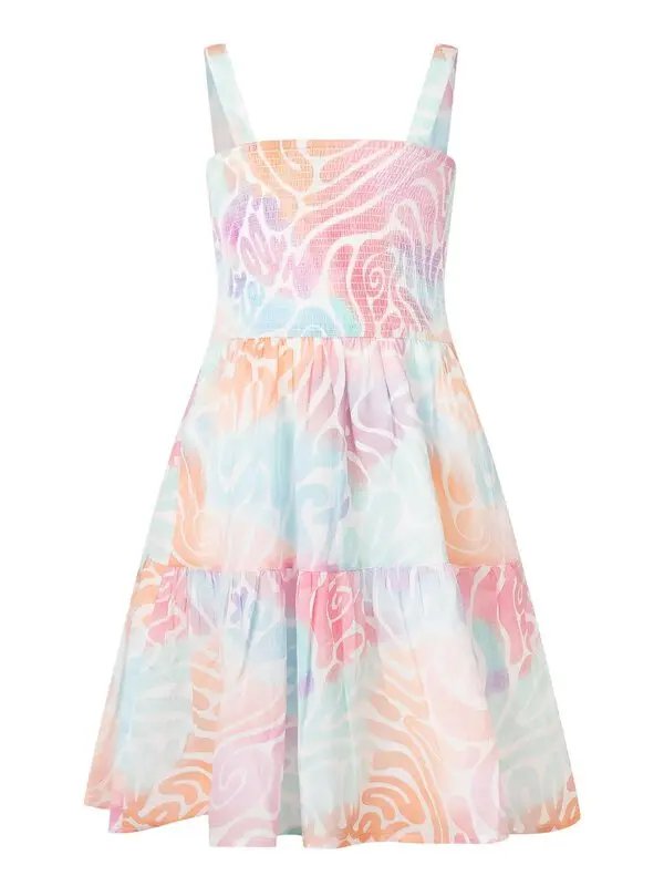 Stella McCartney Smocked Tiered Mini Dress - Multicolor