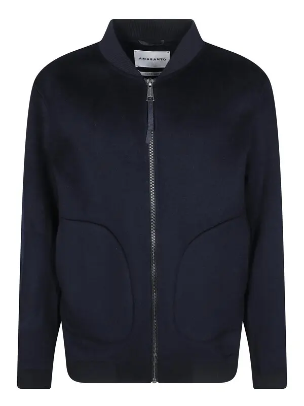 AMARANTO Zip-up Bomber Jacket - Blu
