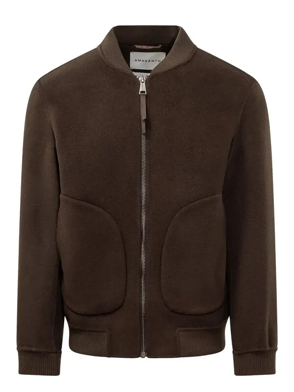 AMARANTO Zip-up Bomber Jacket - Fondente