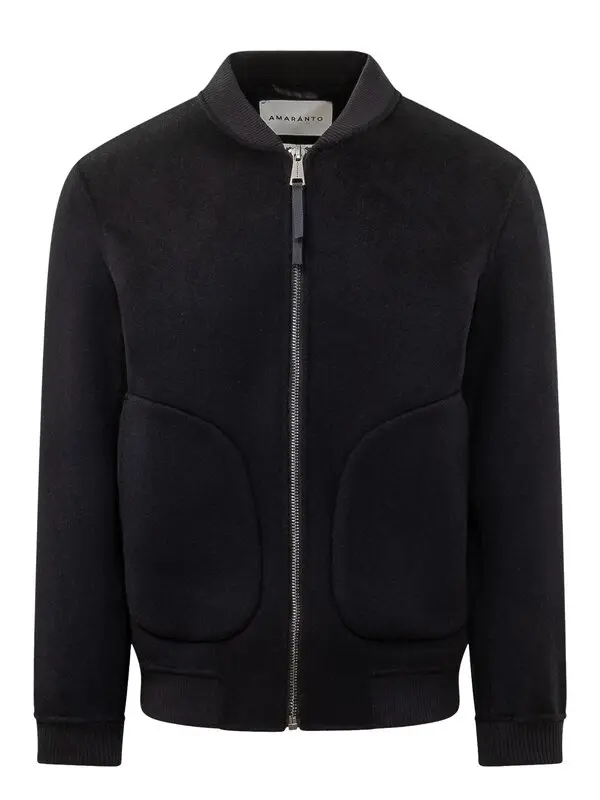 AMARANTO Zip-up Bomber Jacket - Blue