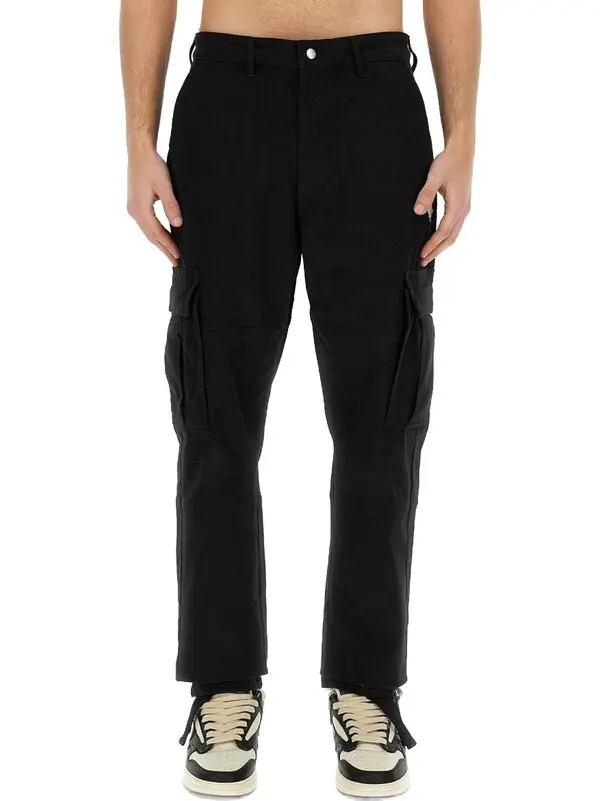 MARCELO BURLON COUNTY OF MILAN Cotton Cargo Trousers - Black