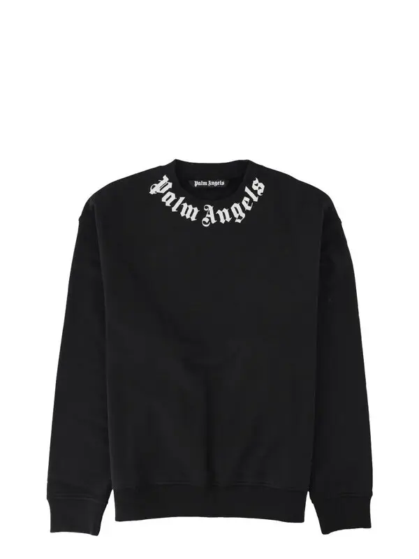 Palm Angels Logo Graphic Crewneck Sweatshirt - Black