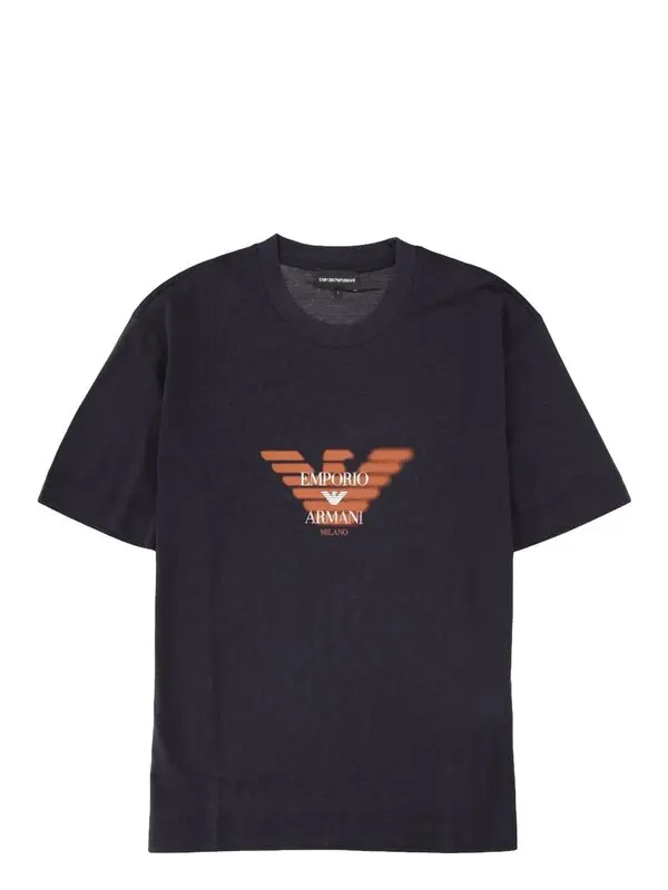 Emporio Armani S Lyocell-cotton T-shirt - Blue
