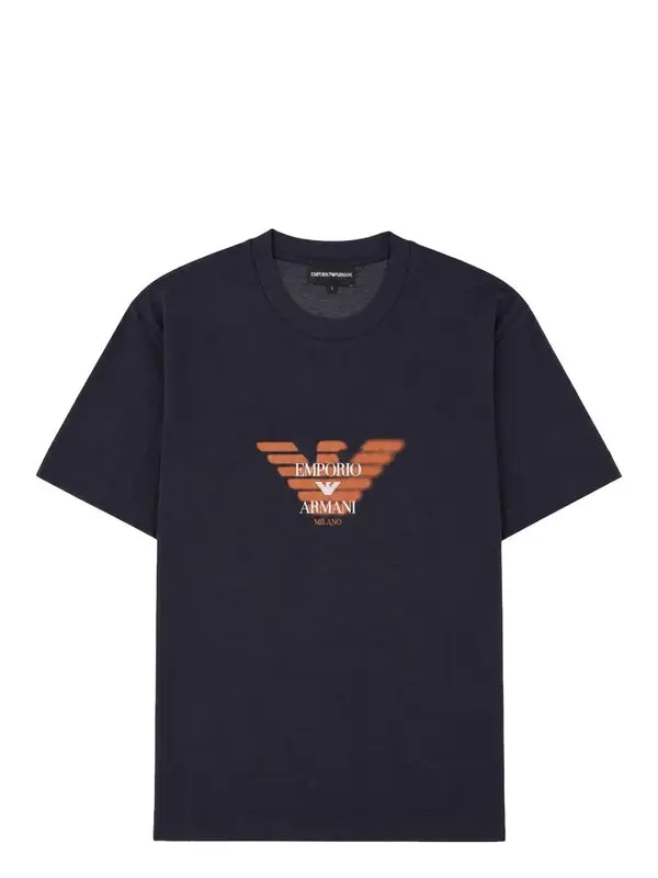 Emporio Armani S Lyocell-cotton T-shirt - Blue