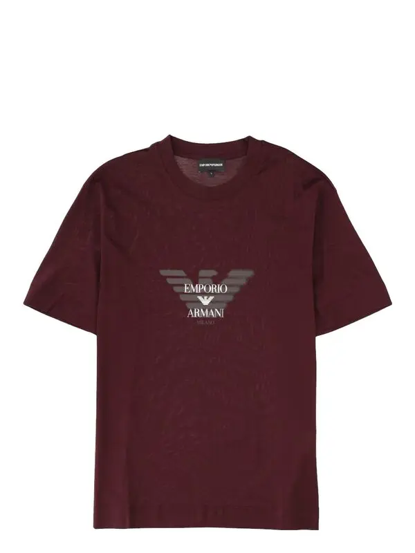 Emporio Armani S Lyocell-cotton T-shirt - Brown