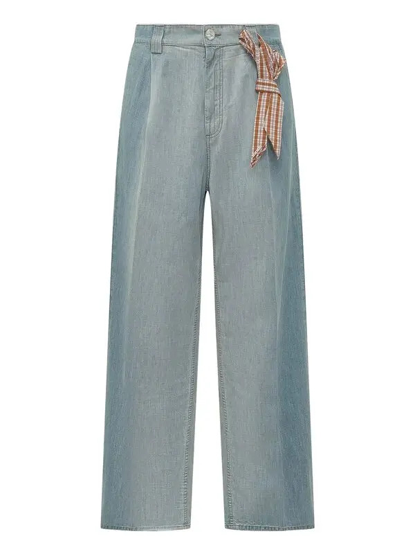 Marni Belted Wide-leg Trousers - Celeste