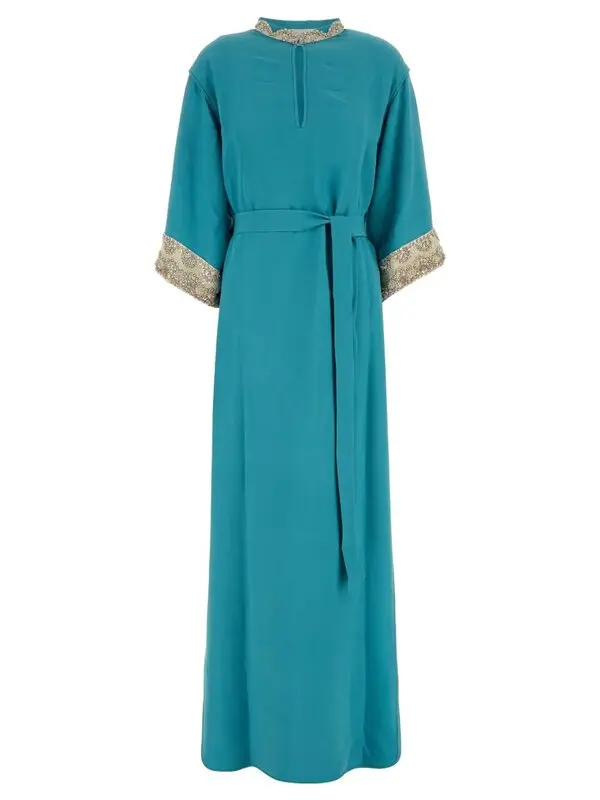 Valentino Garavani Silk Crepe Maxi Dress - Light Blue