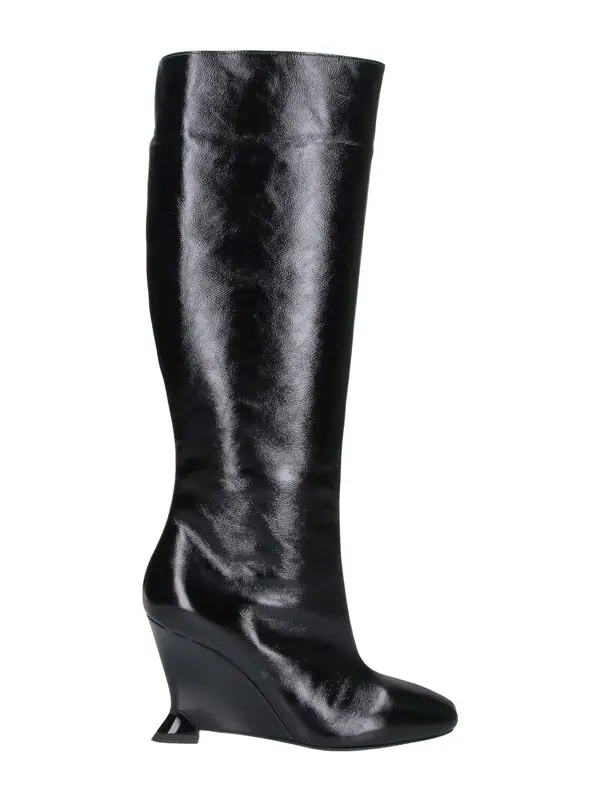 Balmain Knee-high Wedge Boots - Black