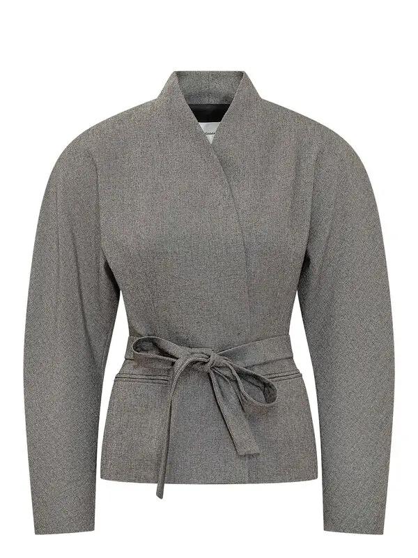 Andamane Margaux Belted Jacket - Grey/black