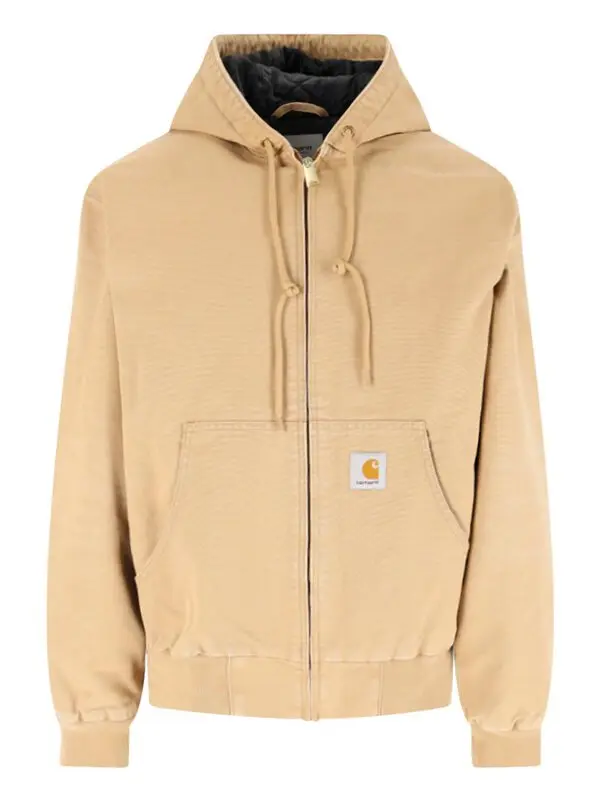 Carhartt Work In Progress Zip-up Hooded Jacket - Beige