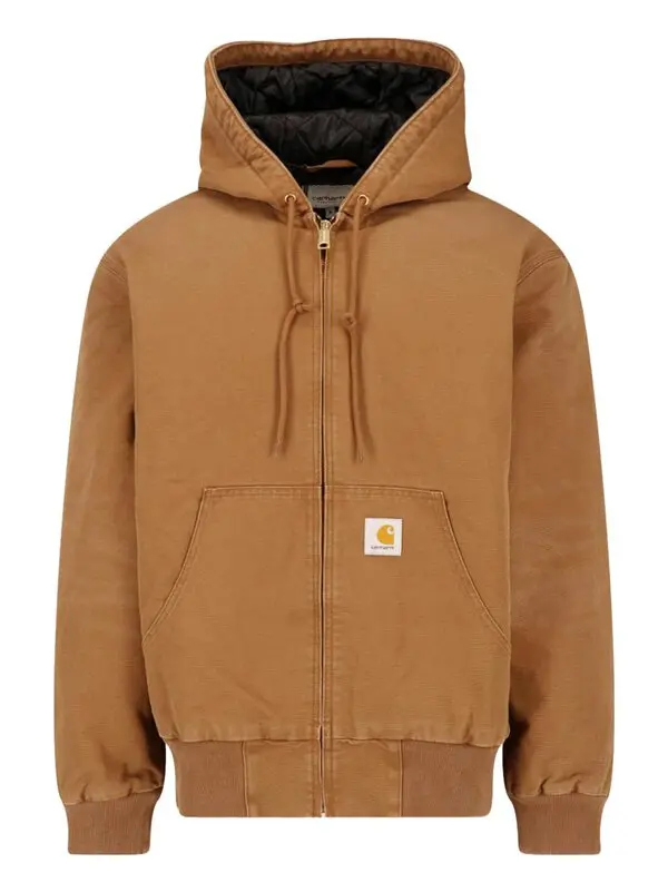 Carhartt Work In Progress Canvas Hooded Zip-up Jacket - Brown