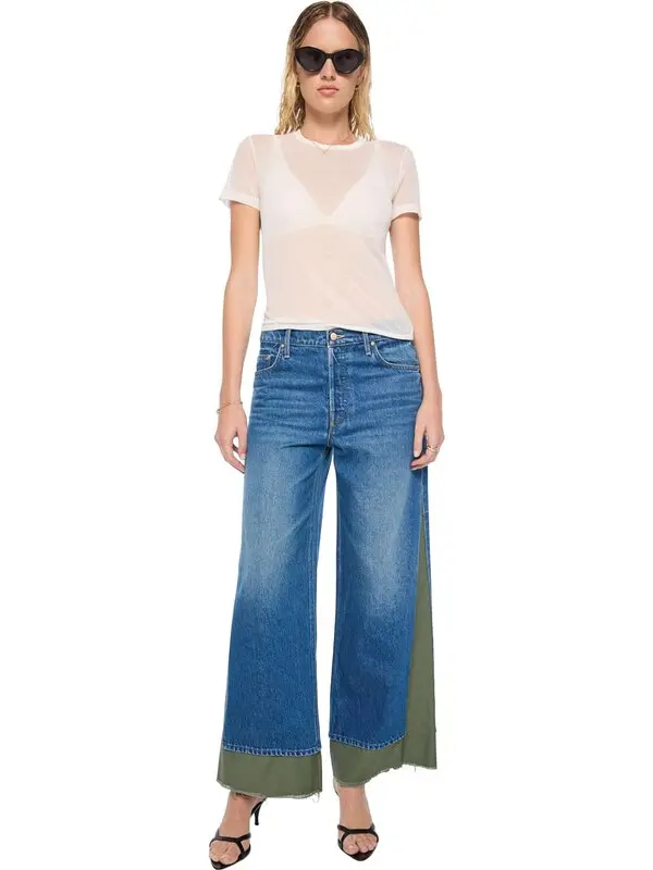 MOTHER Wide Leg Jeans - Green