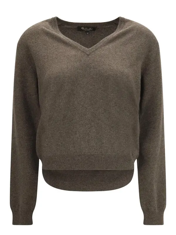 Loro Piana Cashmere V-neck Sweater - Brown