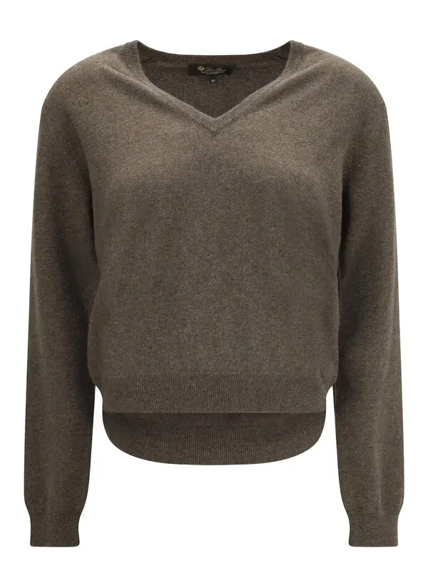 Loro Piana Cashmere V-neck Sweater - Brown