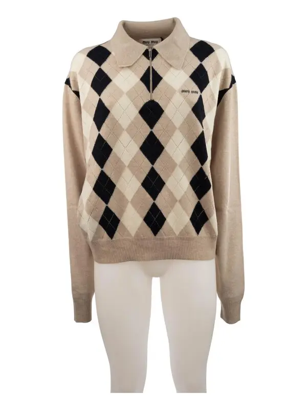 Miu Miu Argyle Knitwear - Multicolor