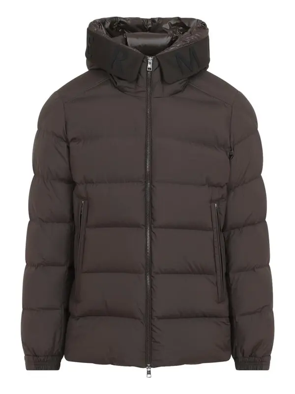 Moncler Technical Fabric Down Puffer Jacket - Brown