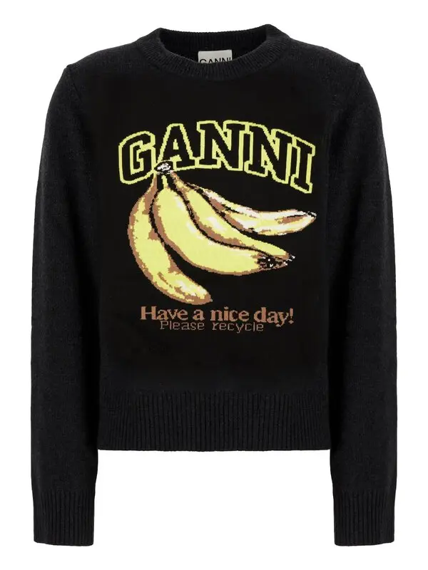 GANNI Graphic Knitwear With Banana Print - Multicolor