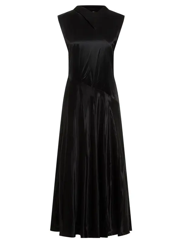 JIL SANDER Cupro Long Dress - Black