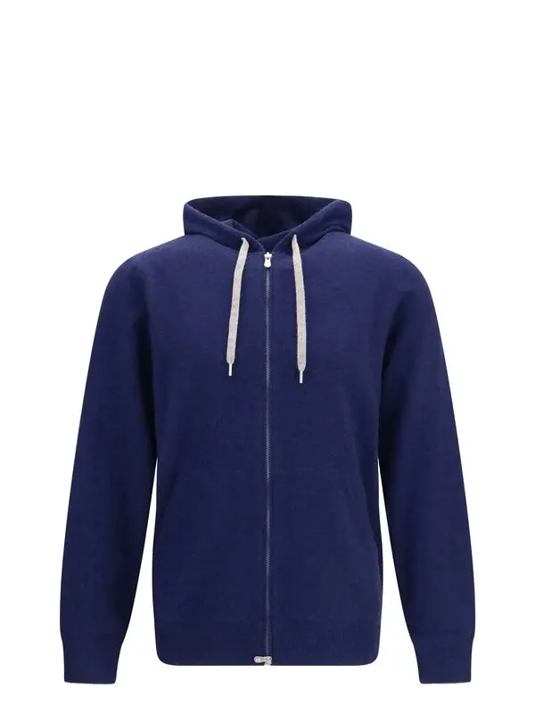 Brunello Cucinelli Cashmere Zip-up Hoodie - Blue