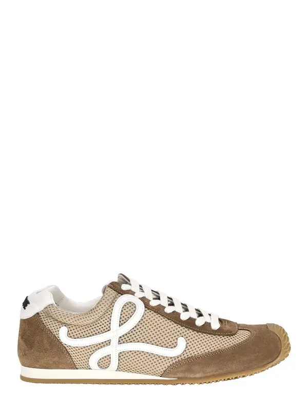 Loewe Ballet Runner 2.0 Suede And Mesh Sneakers - Cream