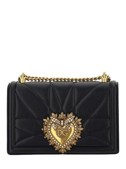 Dolce & Gabbana Medium Devotion Matelassé Nappa Shoulder Bag - Black