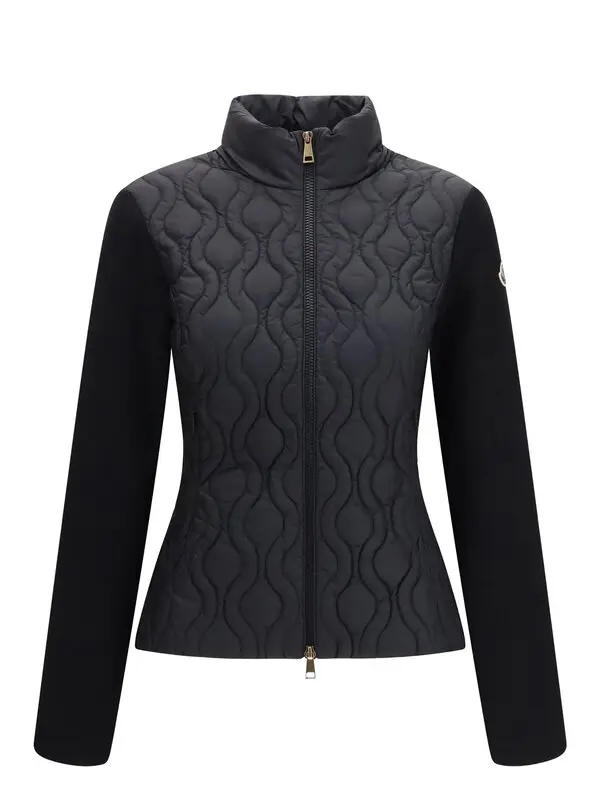Moncler Cotton Padded Cardigan - Black