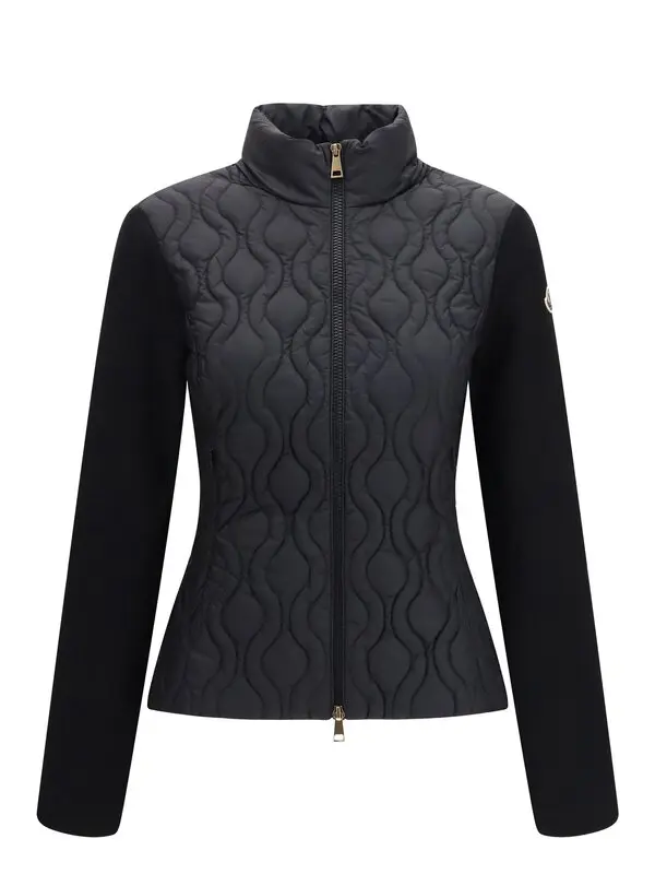 Moncler Cotton Padded Cardigan - Black