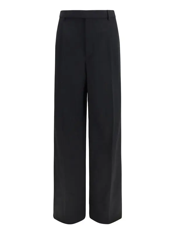 Saint Laurent Fluid Grain De Poudre Pants - Black