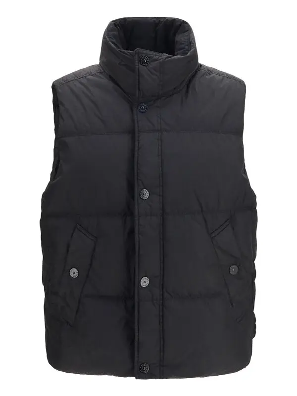 Stone Island Crinkle Reps Ny Padded Vest - Black