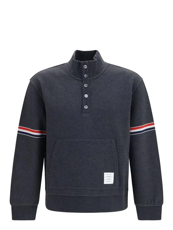 Thom Browne Loopback Cotton Piqué Sweater - Gray
