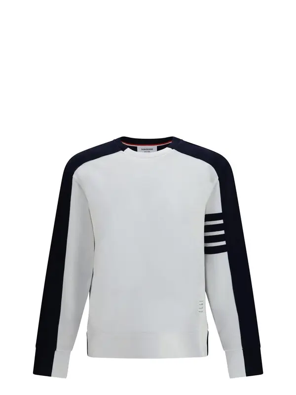 Thom Browne Colorblock Crewneck Sweatshirt With 4-bar Detail - Multicolor