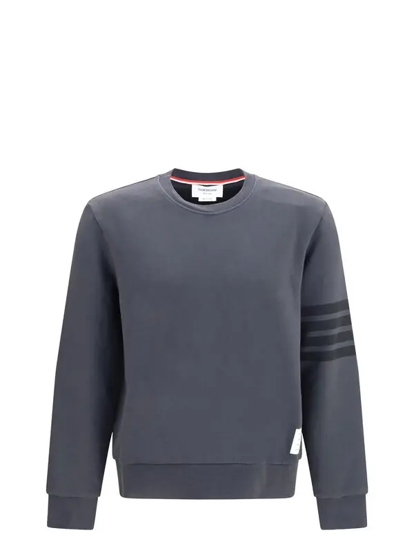 Thom Browne 4-bar Cotton Crewneck Sweatshirt - Gray