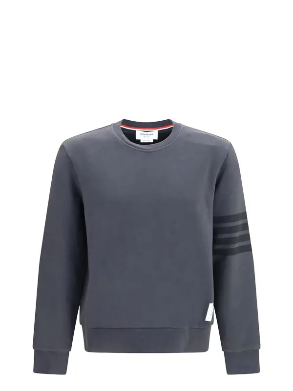 Thom Browne 4-bar Cotton Crewneck Sweatshirt - Gray