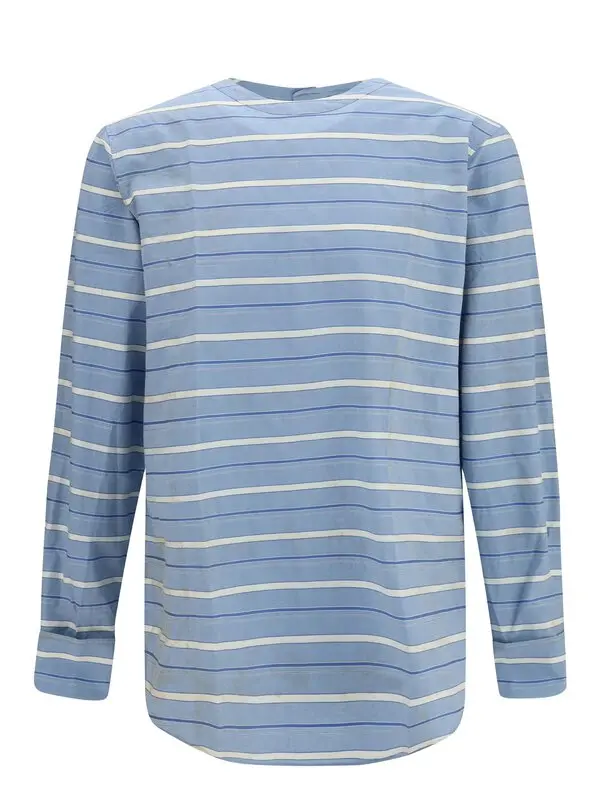 Prada Cotton Shirt With Back Buttons - Blue
