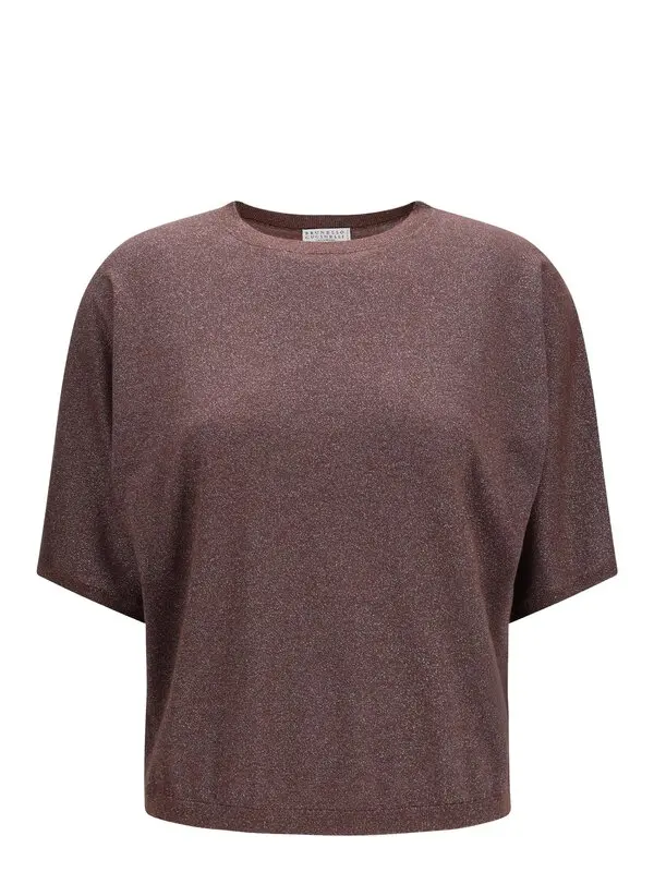 Brunello Cucinelli Short-sleeve Cashmere And Silk Sweater - Purple