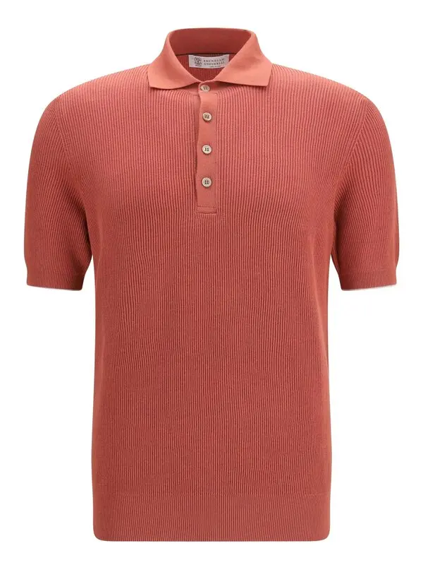Brunello Cucinelli Short-sleeve Polo With Buttons - Pink