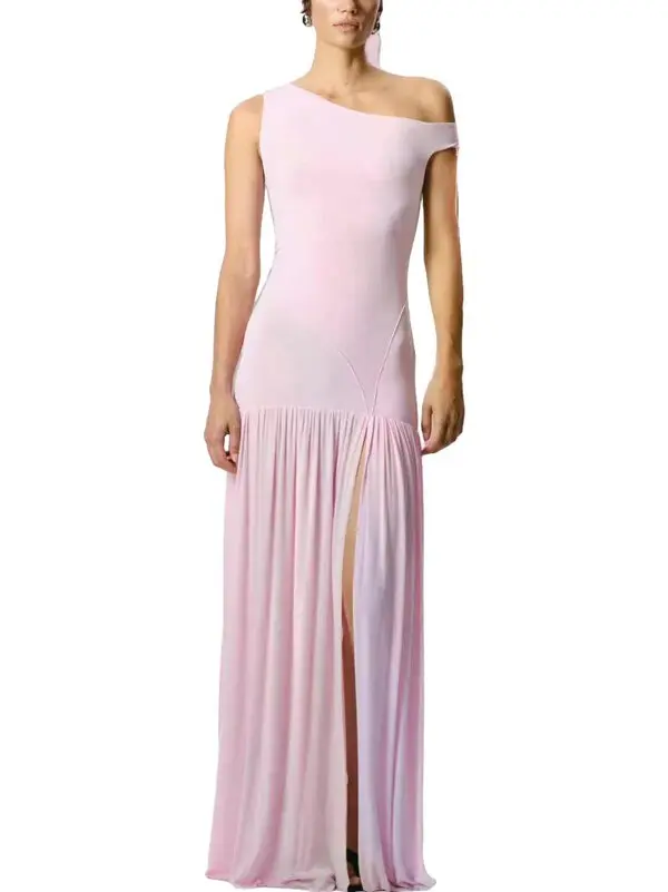 MANURI Maxi Dress With Feather Detail - Pink