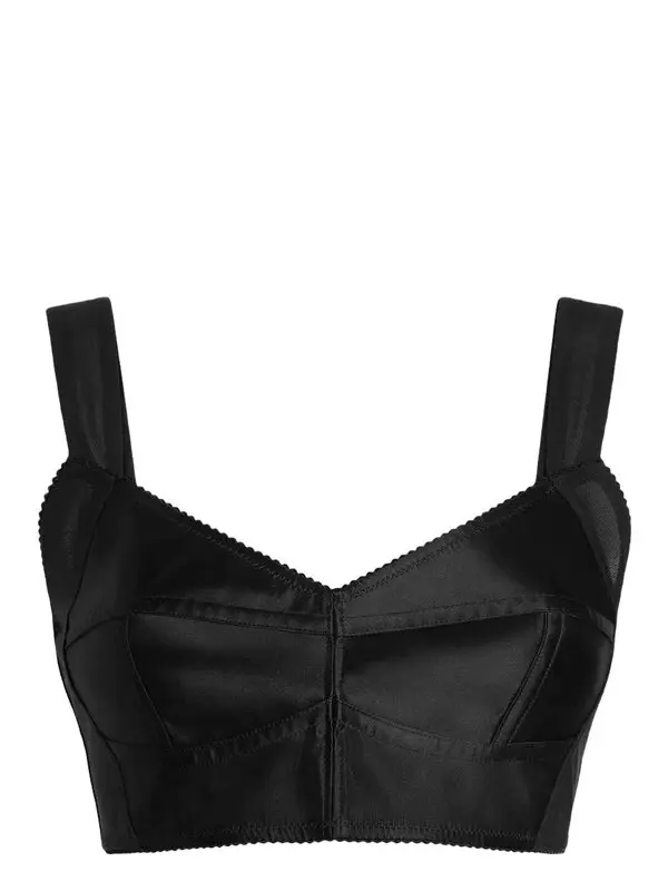 Dolce & Gabbana Satin Bustier Top - Black