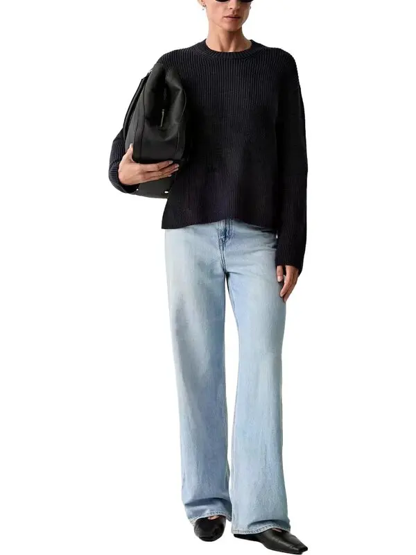 Marc O'polo Ribbed Knit Crew Neck Sweater - Blue