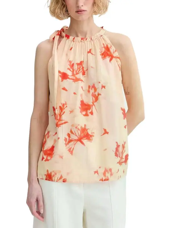 Marc O'polo Floral Print Halterneck Top - Orange