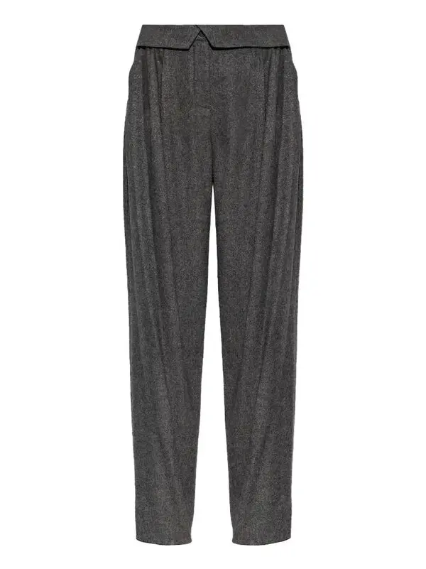 Emporio Armani Lurex-thread Pleated Trousers - Grey