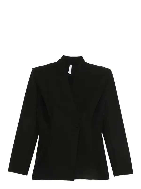 Imperial Padded-shoulder Single-breasted Jacket - Black