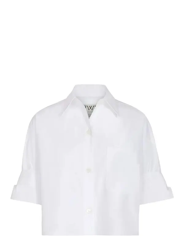 TWP Cropped Short-sleeve Shirt - White
