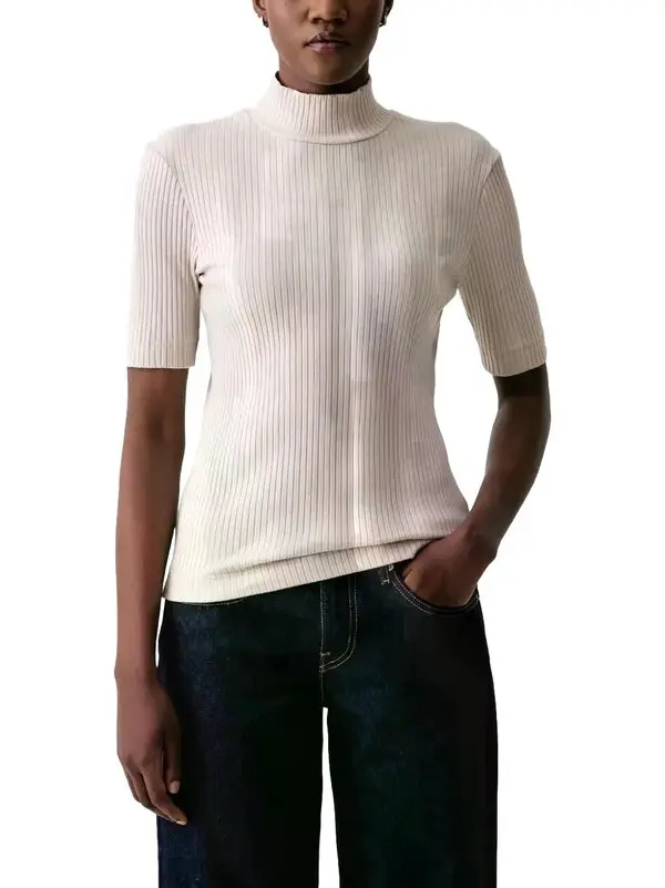 Marc O'polo Ribbed Knit T-shirt - Neutrals