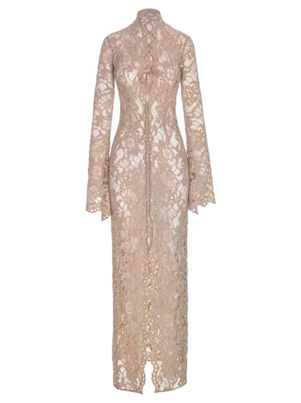 MANURI Sally Lace Maxi Dress - Neutrals
