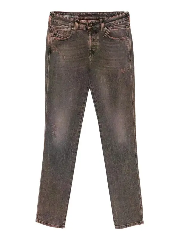 DIESEL® Distressed Straight Leg Jeans - Grey