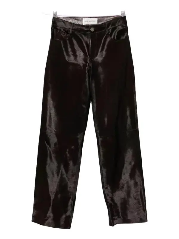 Nour Hammour Kitty Straight-leg Trousers - Brown
